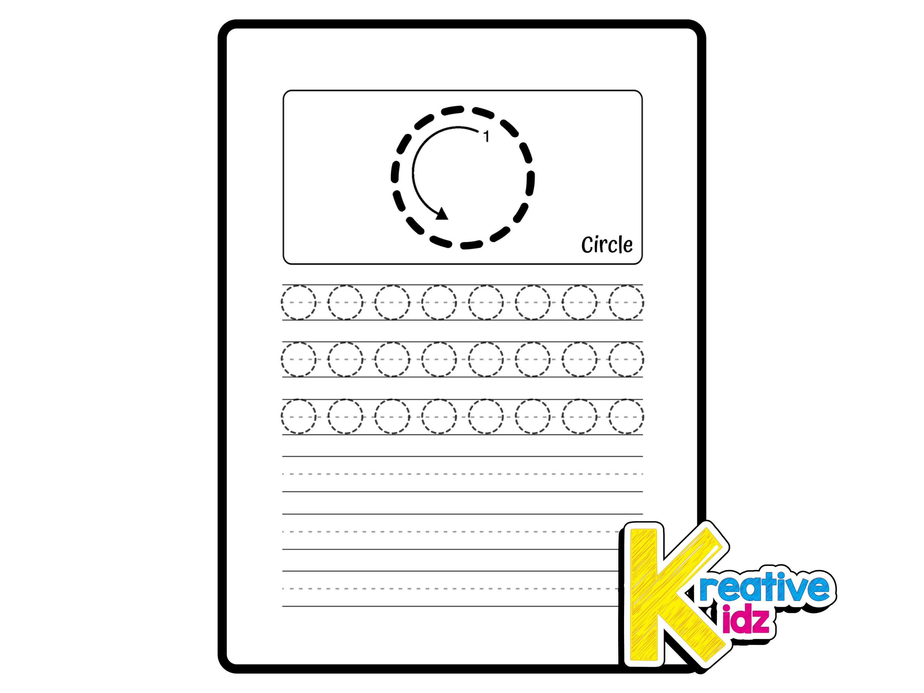 Shapes Tracing & Handwriting Pages | Simple Objects Tracing Practice ...