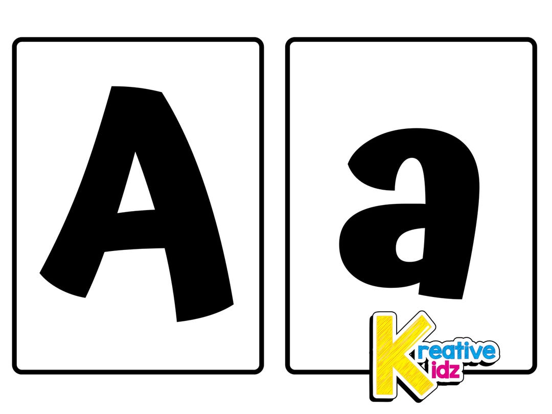 Solid Black Alphabet Letters Printable Bundle | Uppercase and Lowercase ...