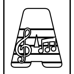 Printable Music Melody Alphabet Letters Font | ABC Alphabet Coloring ...