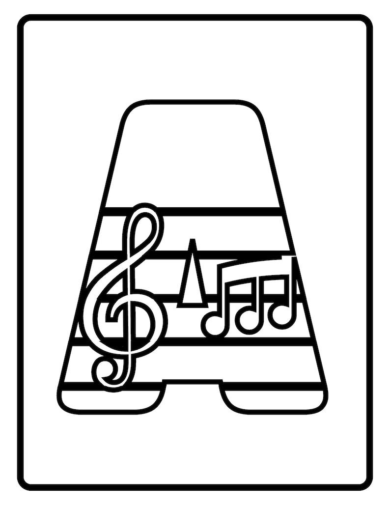Printable Music Melody Alphabet Letters Font | ABC Alphabet Coloring ...