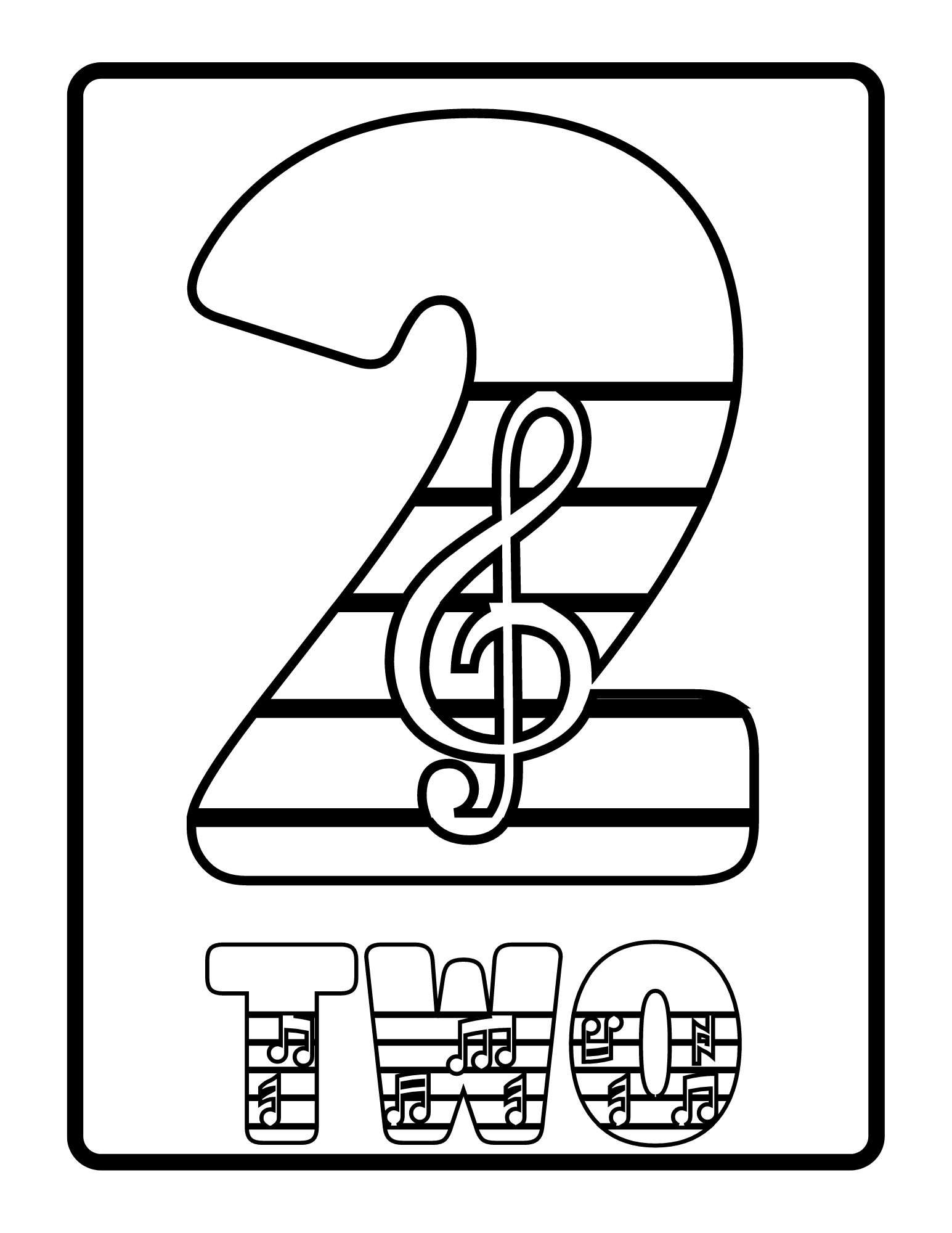 Printable Music Melody Numbers Font Pages | 1 to 30 Numbers Coloring ...