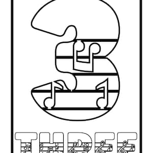 Printable Music Melody Numbers Font Pages | 1 to 30 Numbers Coloring ...
