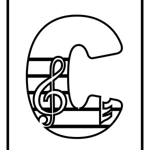 Printable Music Melody Alphabet Letters Font | ABC Alphabet Coloring ...