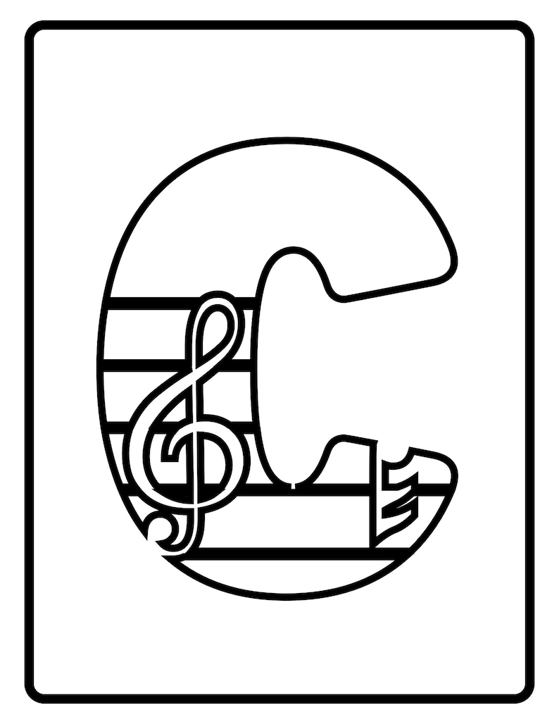 Printable Music Melody Alphabet Letters Font | ABC Alphabet Coloring ...