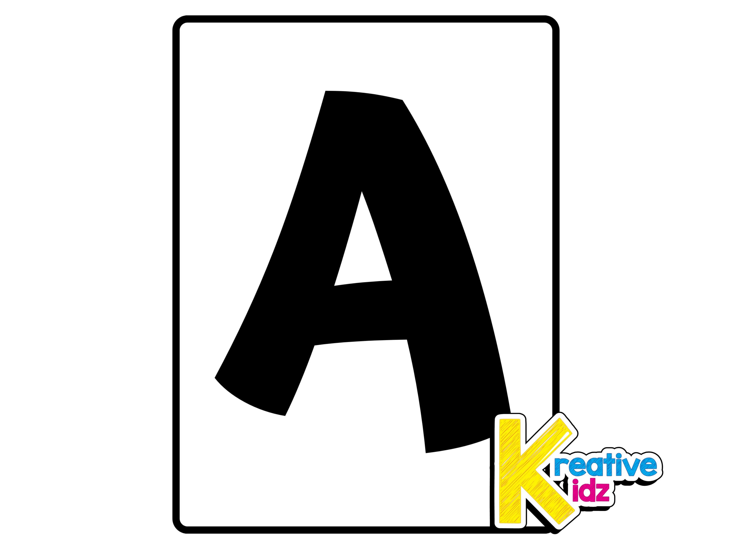 Solid Black Alphabet Letters Printable | Uppercase ABC Pages | Kids ...