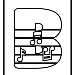 Printable Music Melody Alphabet Letters Font | ABC Alphabet Coloring ...