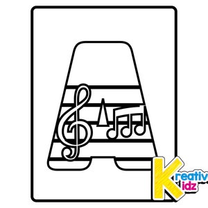 Printable Music Melody Alphabet Letters Font | ABC Alphabet Coloring ...