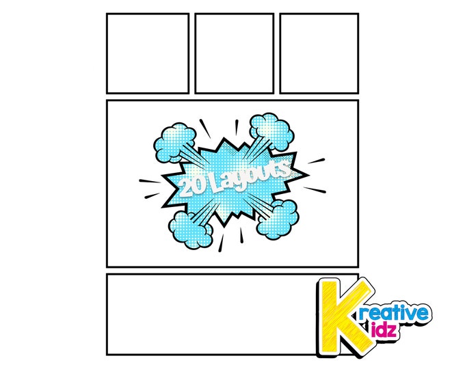 Printable Comic Book for Kids, Full Page Comic Blanks, Half Page Comic ...