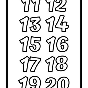 Numbers Printable Pages | 1 to 30 Numbers Coloring Pages for Kids and ...