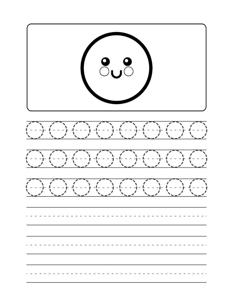 Shapes Tracing & Handwriting Pages | Simple Objects Tracing Practice ...