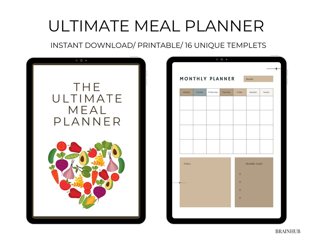 Ultimate Meal Planner Printable food Journal/grocery List, Detox ...