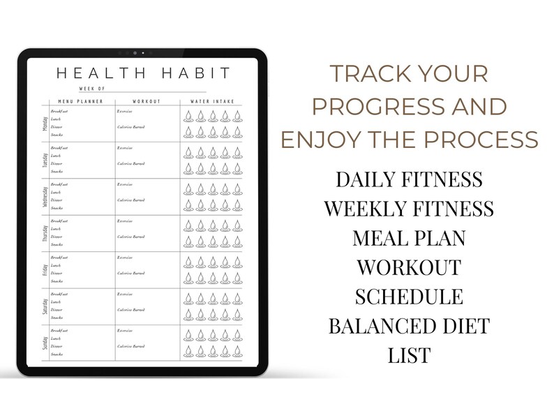 Fitness Planner, Workout Planner, Weight Loss & Wellness Journal ...