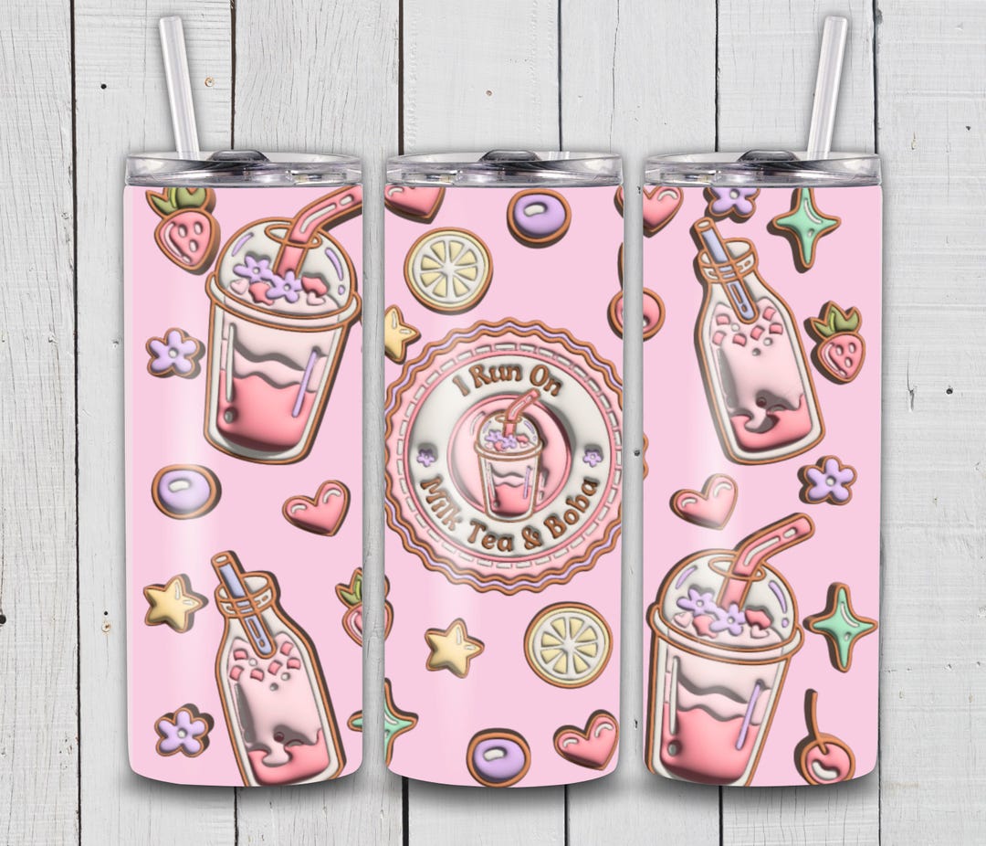 Cute Boba Tea Inflatable Tumbler Wrap Boba Milk Tea Wrap Boba Tea PNG ...