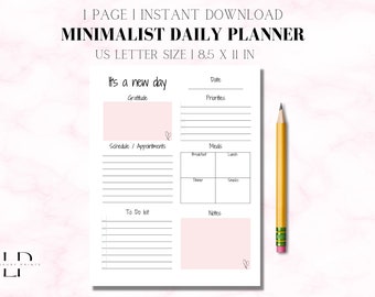Minimalist Daily Planner - Etsy