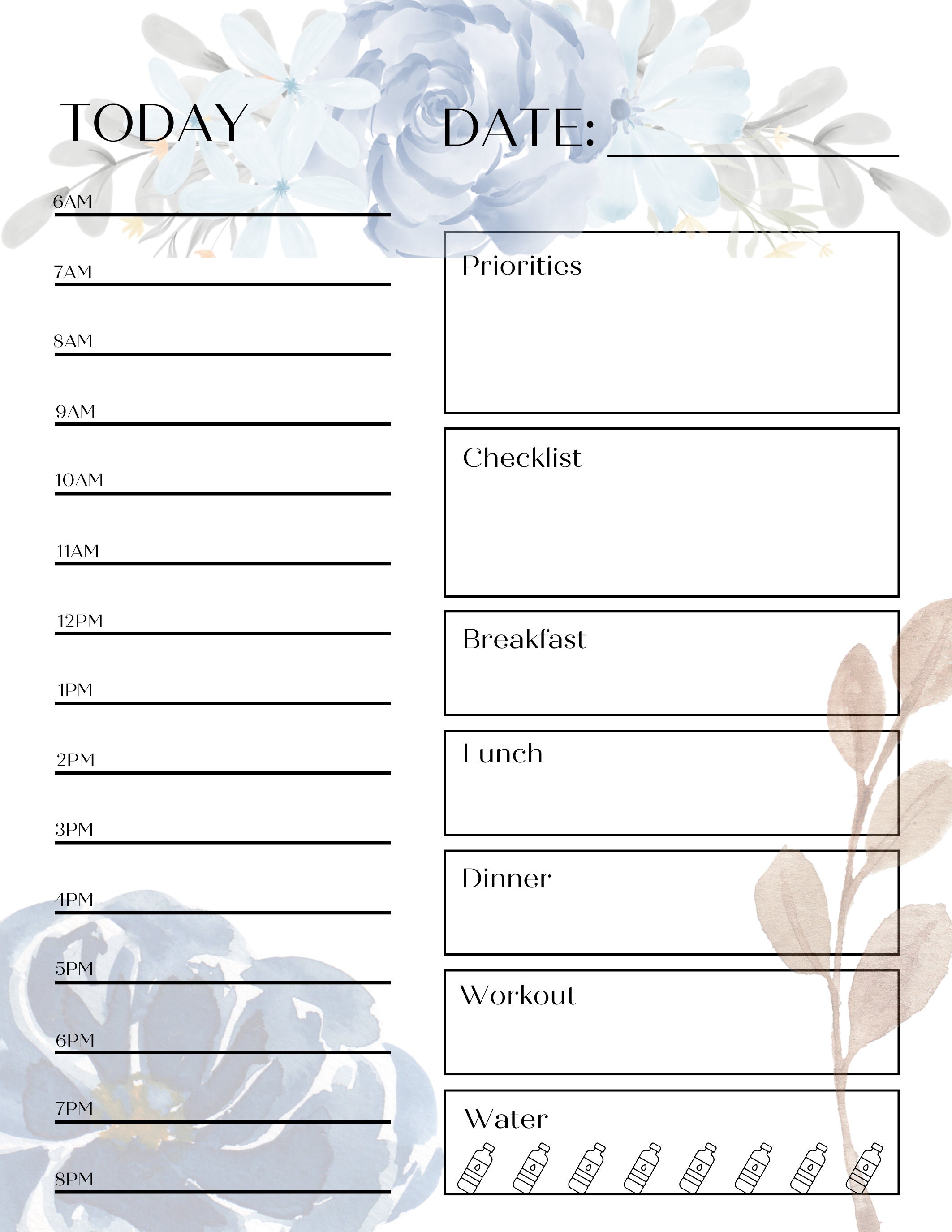 Daily Printable Checklist, Daily to Do List, Printable Lists, Printable ...