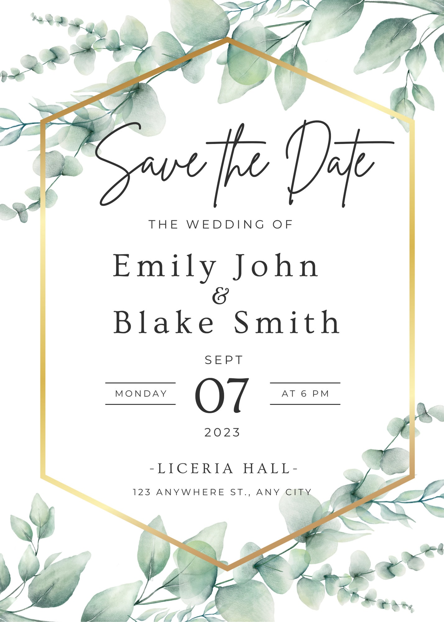 Modern Elegant Wedding Invitation Template, Simple Wedding Set, Instant ...