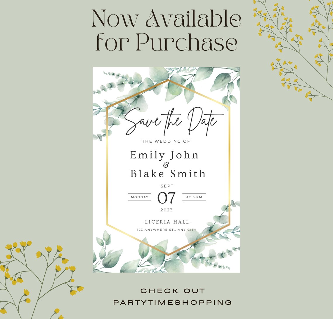 Modern Elegant Wedding Invitation Template, Simple Wedding Set, Instant ...