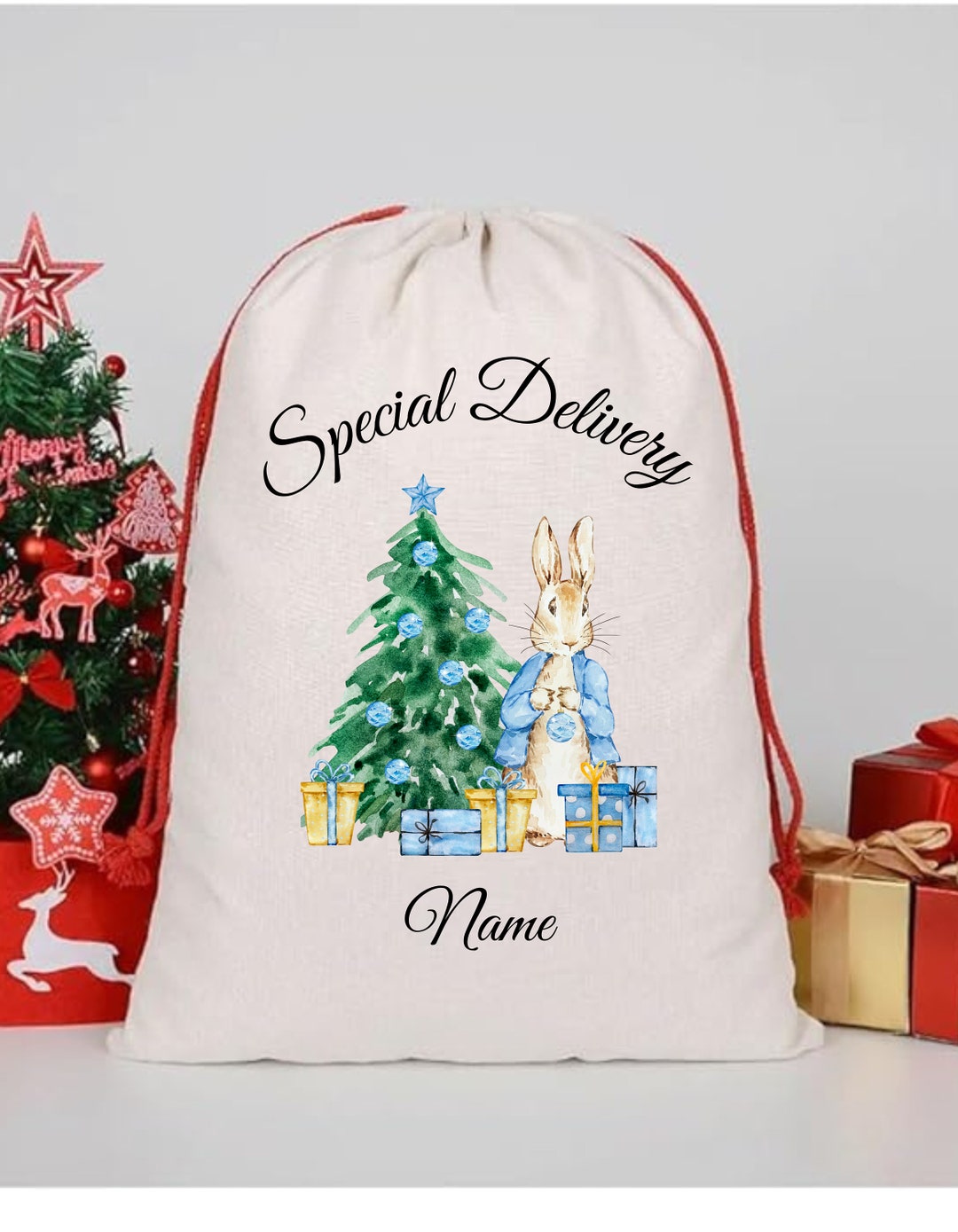 Personalised Special Delivery Christmas Sack Peter Rabbit - Etsy