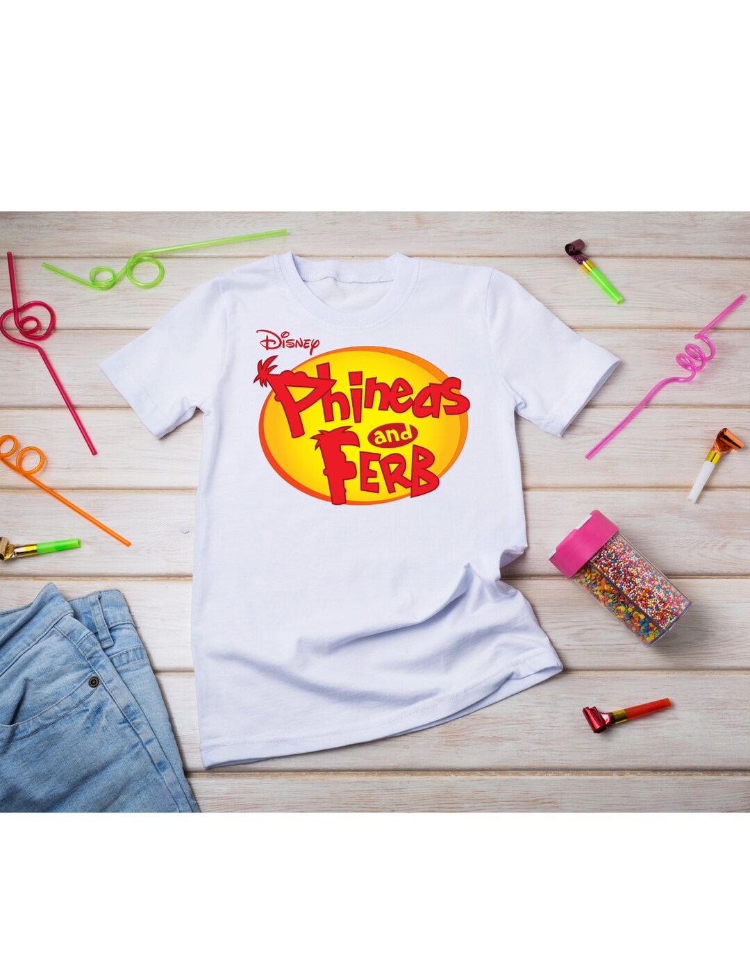 Phineas and Ferb Logo Kid's Unisex T Shirt/tee, Popular Cartoon, Disney ...