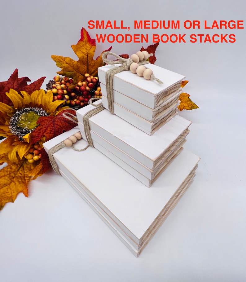 DIY Wooden Stacked Books DIY Crafts Tiered Tray Book Set - Etsy