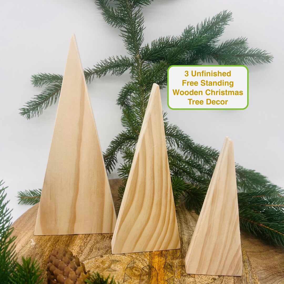 3 Triangle Pine Trees | Free Standing Wood Crafts | DIY Christmas Decor ...