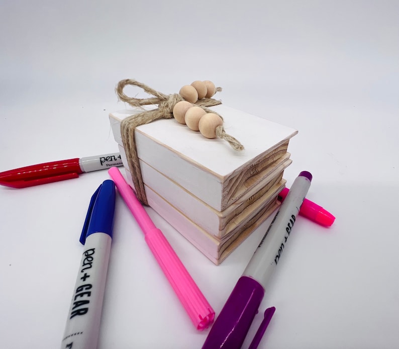 DIY Wooden Stacked Books DIY Crafts Tiered Tray Book Set - Etsy