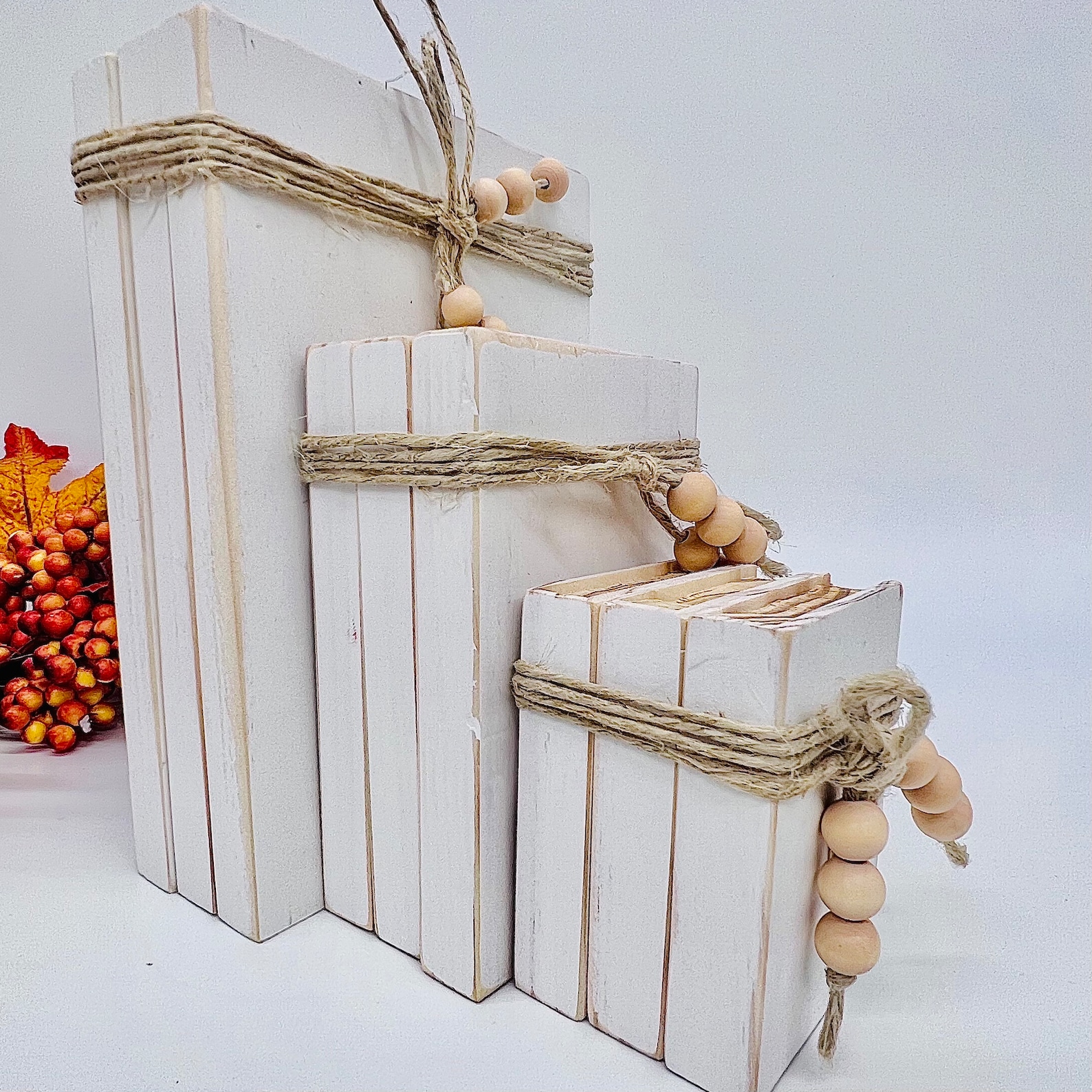 DIY Wooden Stacked Books DIY Crafts Tiered Tray Book Set - Etsy