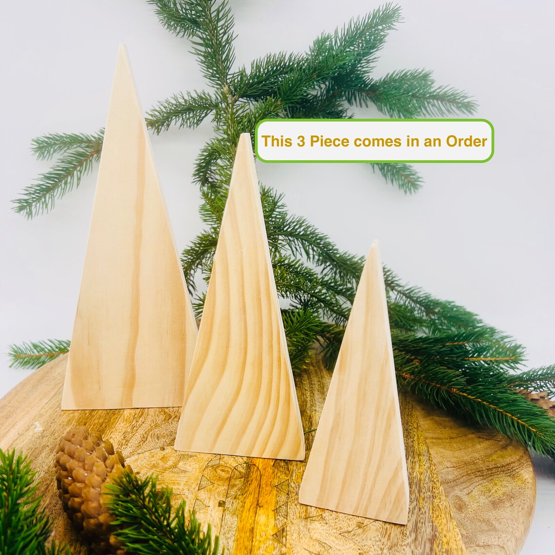 3 Triangle Pine Trees Free Standing Wood Crafts DIY - Etsy