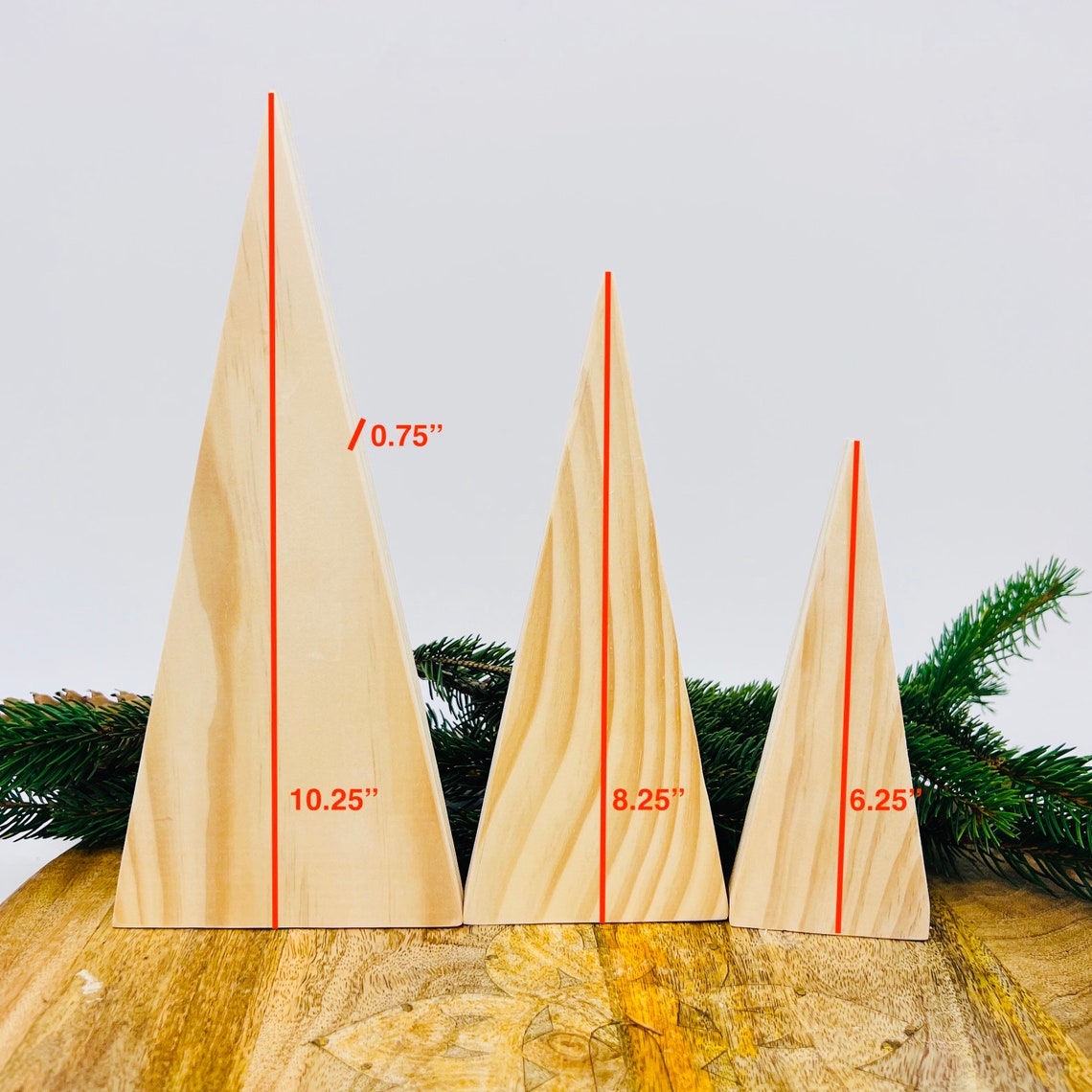 3 Triangle Pine Trees Free Standing Wood Crafts DIY - Etsy