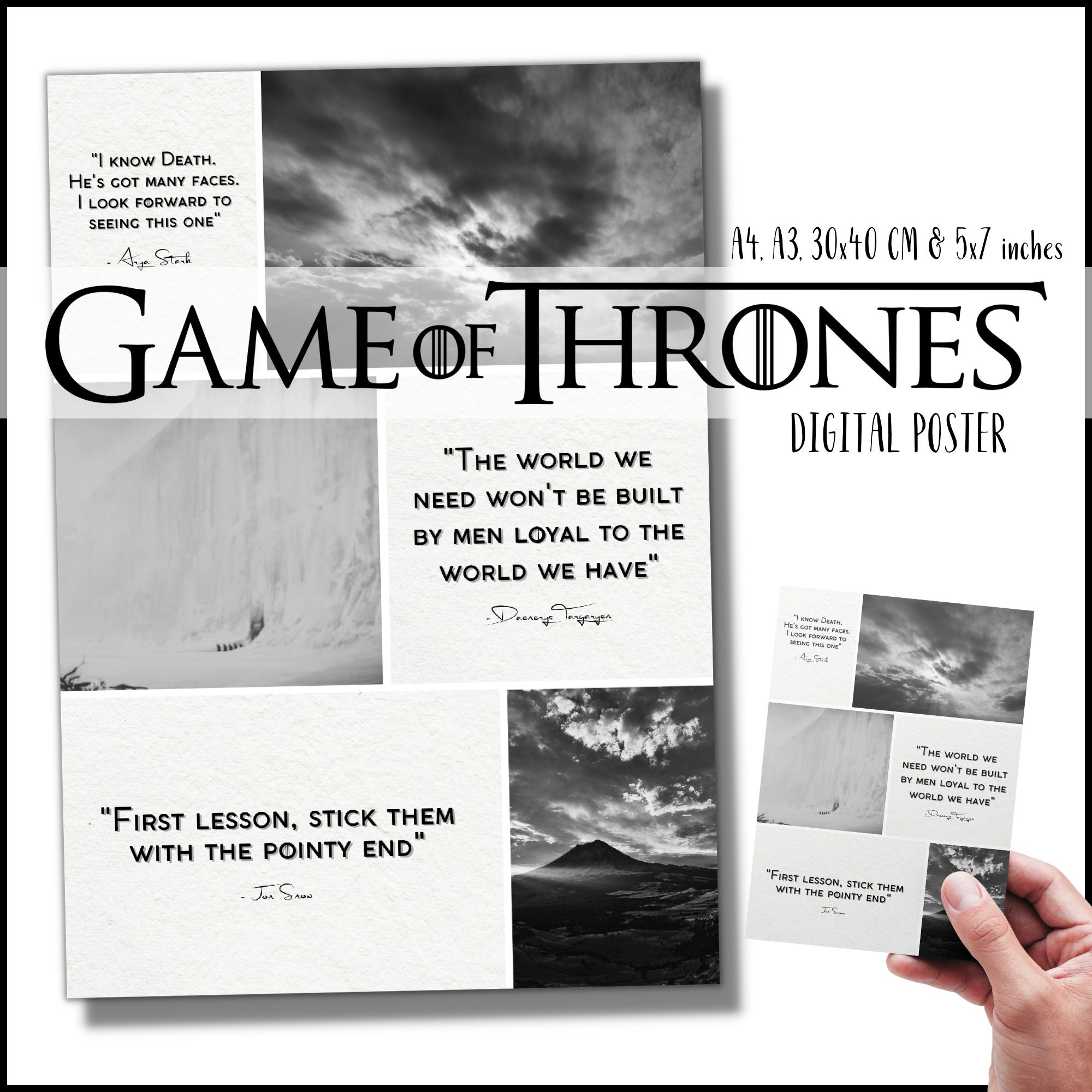 Game of Thrones Quotes Print Game of Thrones Gift Daenerys Targaryen ...