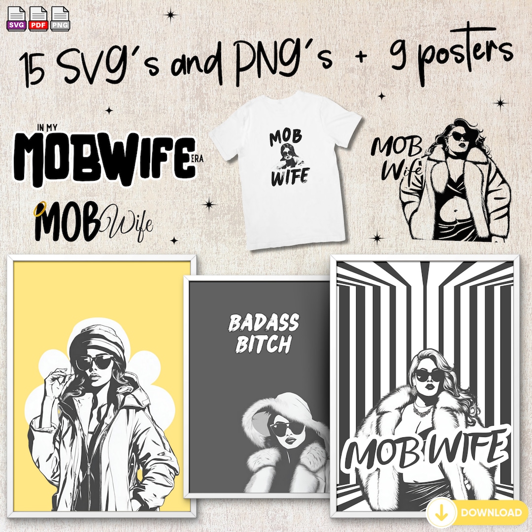 Mob Wife Era SVG | Wife Clipart PNG | in My Mob Wife Era Poster | Funny ...