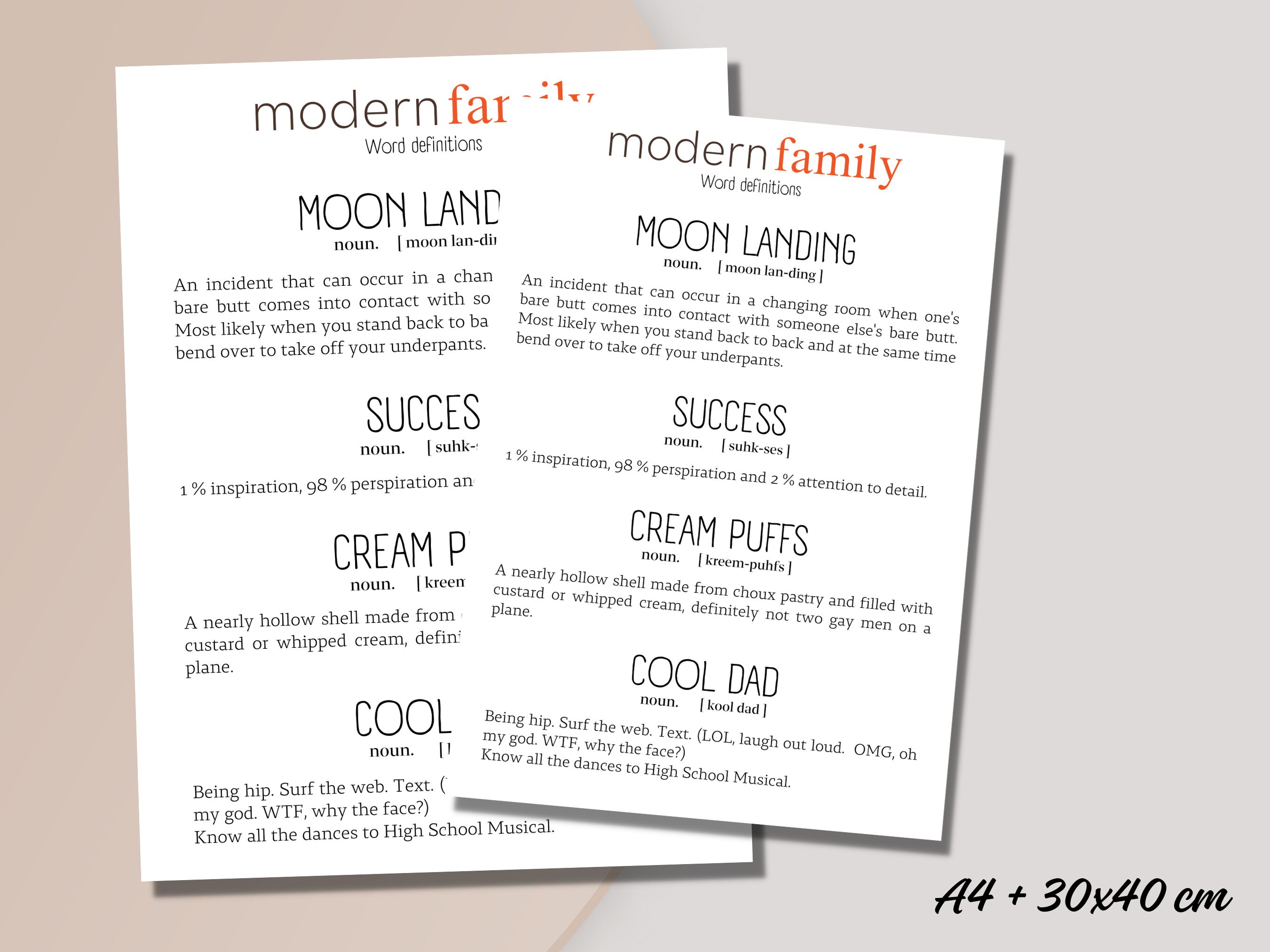 Modern Family Word Definitions Poster | Phil Dunphy | Pritchett, Dunphy ...
