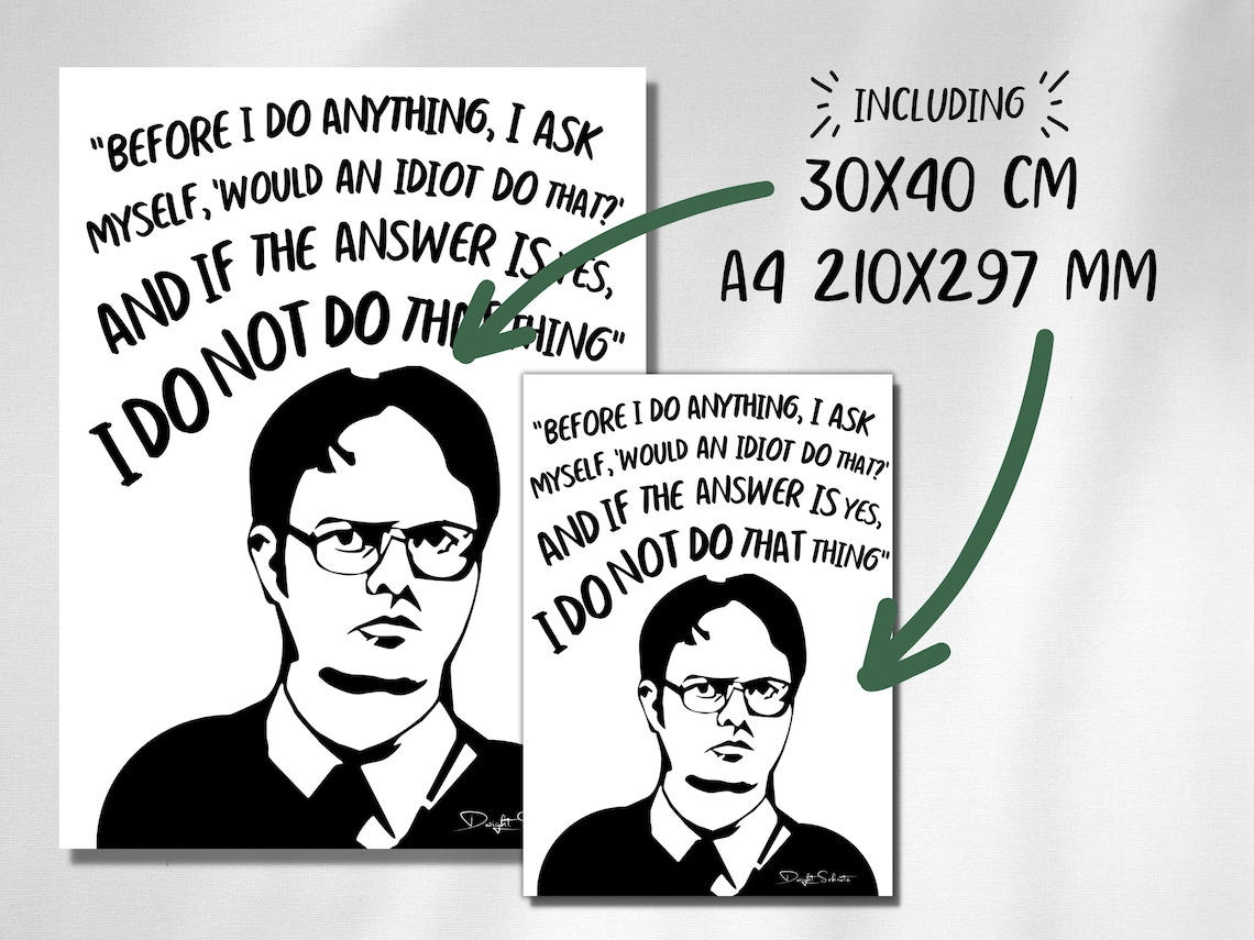 Dwight Schrute the Office Wall Art Funny Office Decor Do Something the ...