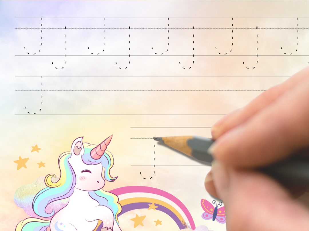 Unicorn Alphabet Tracing Handwriting Practice Editable Name Tracing ...