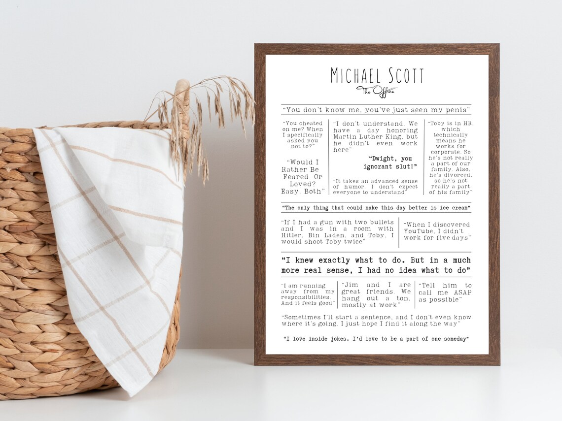 Michael Scott Quote Poster Philosophy | the Office TV Show | Popular TV ...