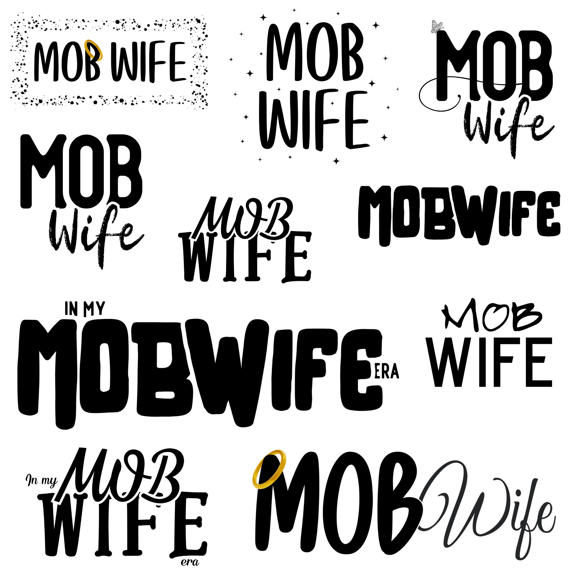 Mob Wife Era SVG Wife Clipart PNG in My Mob Wife Era Poster Funny Sassy ...