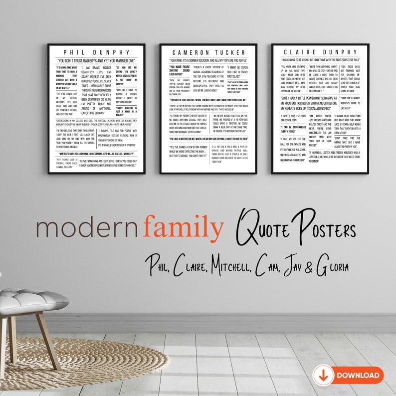Modern Family Quotes Poster Bundle Phil Dunphy Quotes Modern Family ...