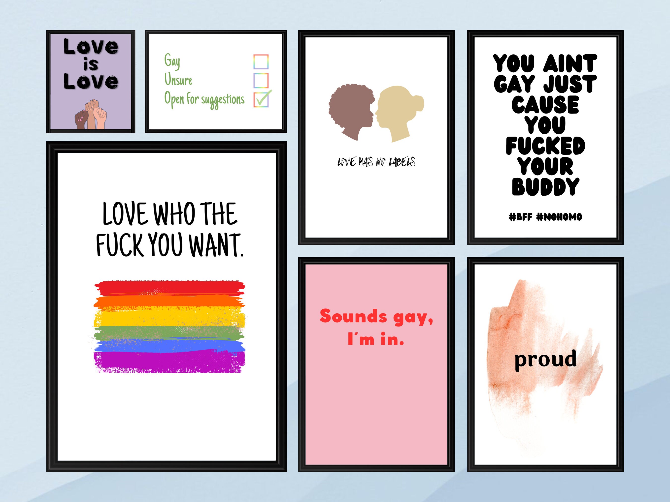 LGBTQ Poster Bundle 13 PRINTS Asexual Pride Bi Pride Pride Flag Posters ...