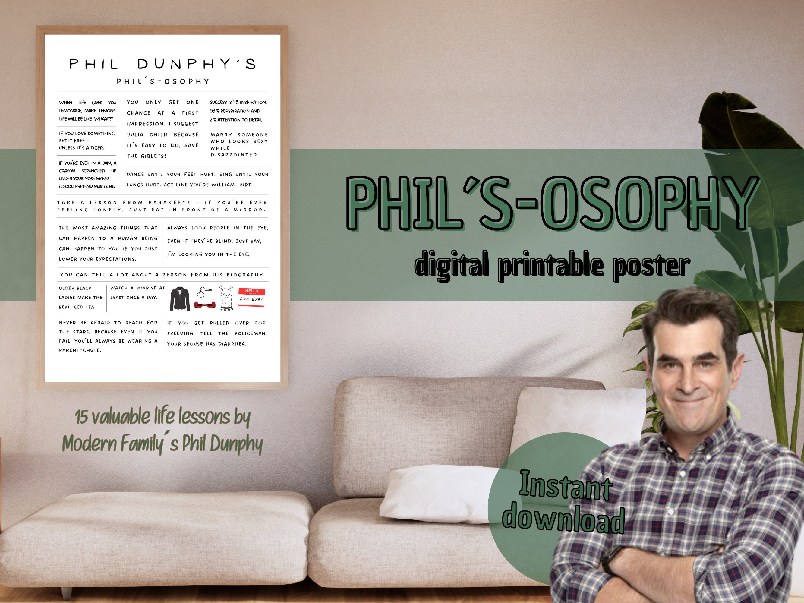 PHIL'SOSOPHY Modern Family Phil Dunphy Quotes Print - Etsy