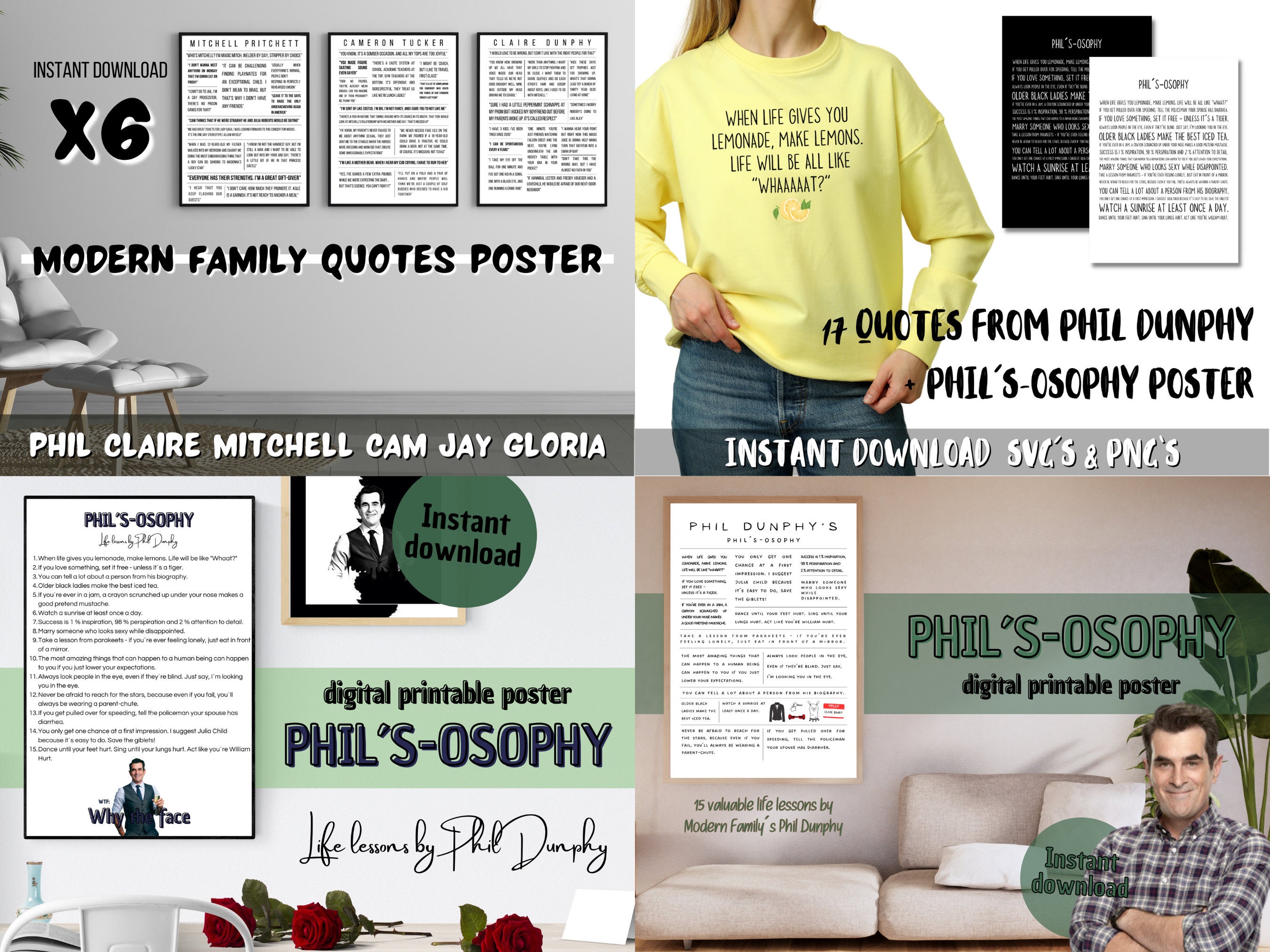 Modern Family Phil Dunphy Quotes Print Bundle | PHIL'SOSOPHY | Life ...