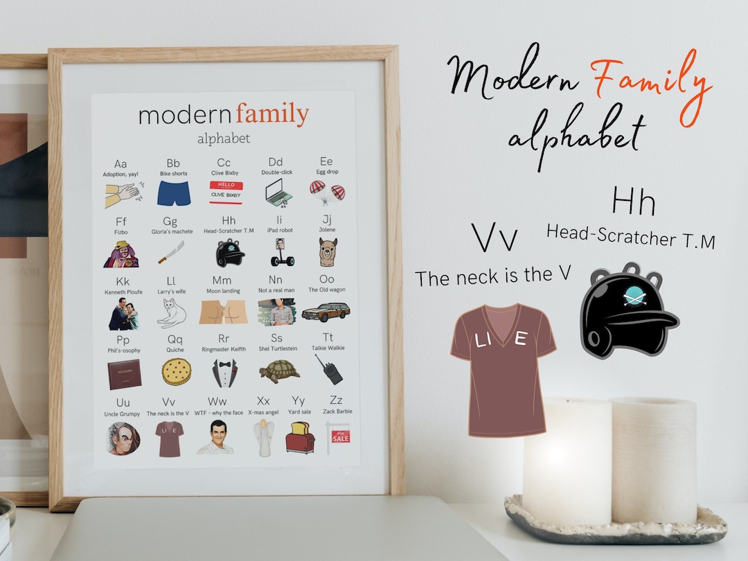 Modern Family ALPHABET Phil Dunphy Claire Jay Cam Mitchell - Etsy