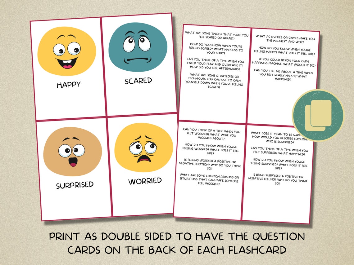 Feelings Flashcards & Feelings Poster Calming Corner Emotion Flashcards ...