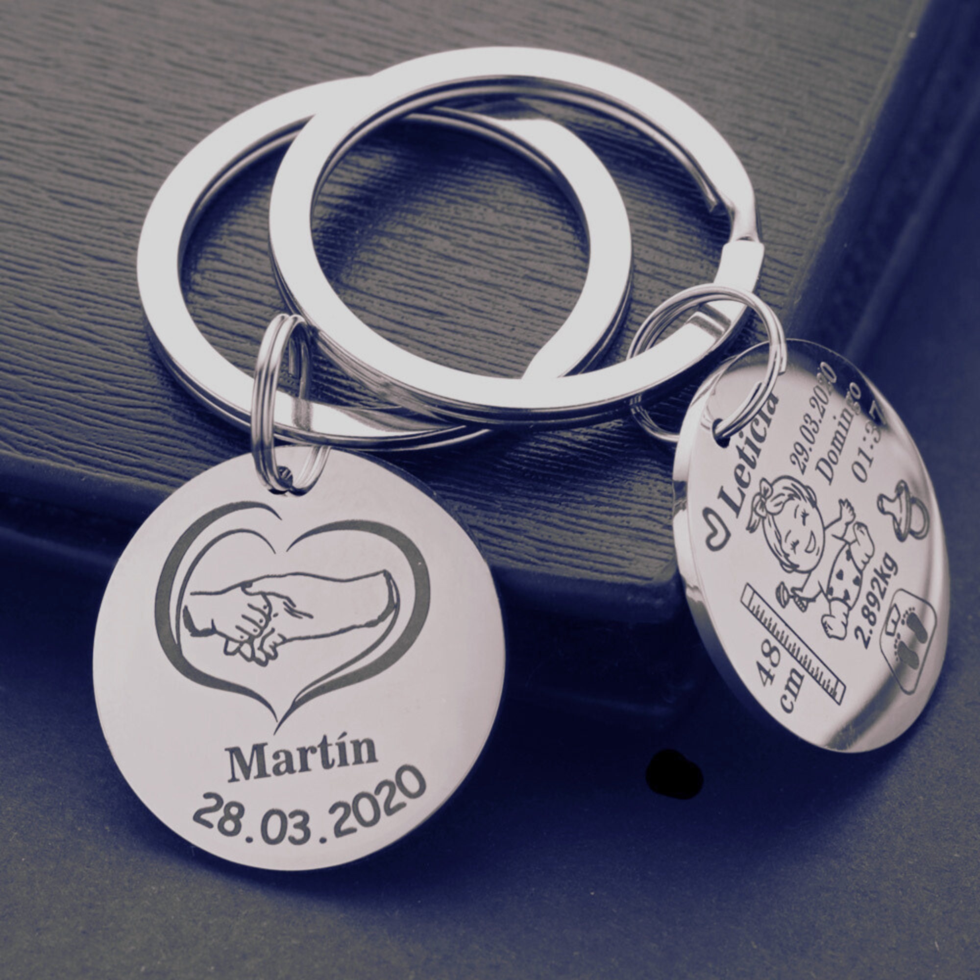 Baby Birth Keychain, Personalized Engraving Keychain for Baby Boys and ...