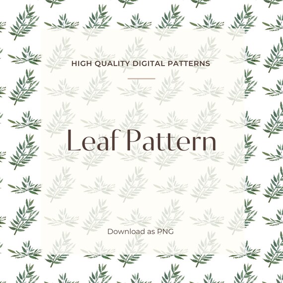 Leaf Digital Pattern Instant PNG Download Leaves - Etsy