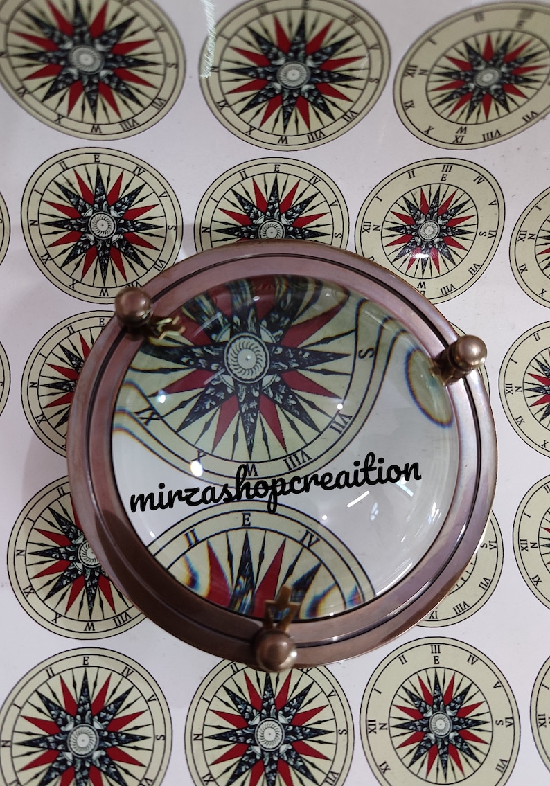 Brass Nautical Desk Magnifying Glass, Office Decorative, Tabletop ...