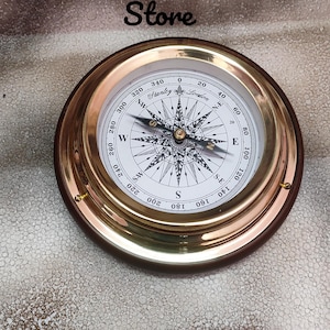 Brass Desk Compass: 6" Sailing Ship, Magnetic Navigation - Etsy