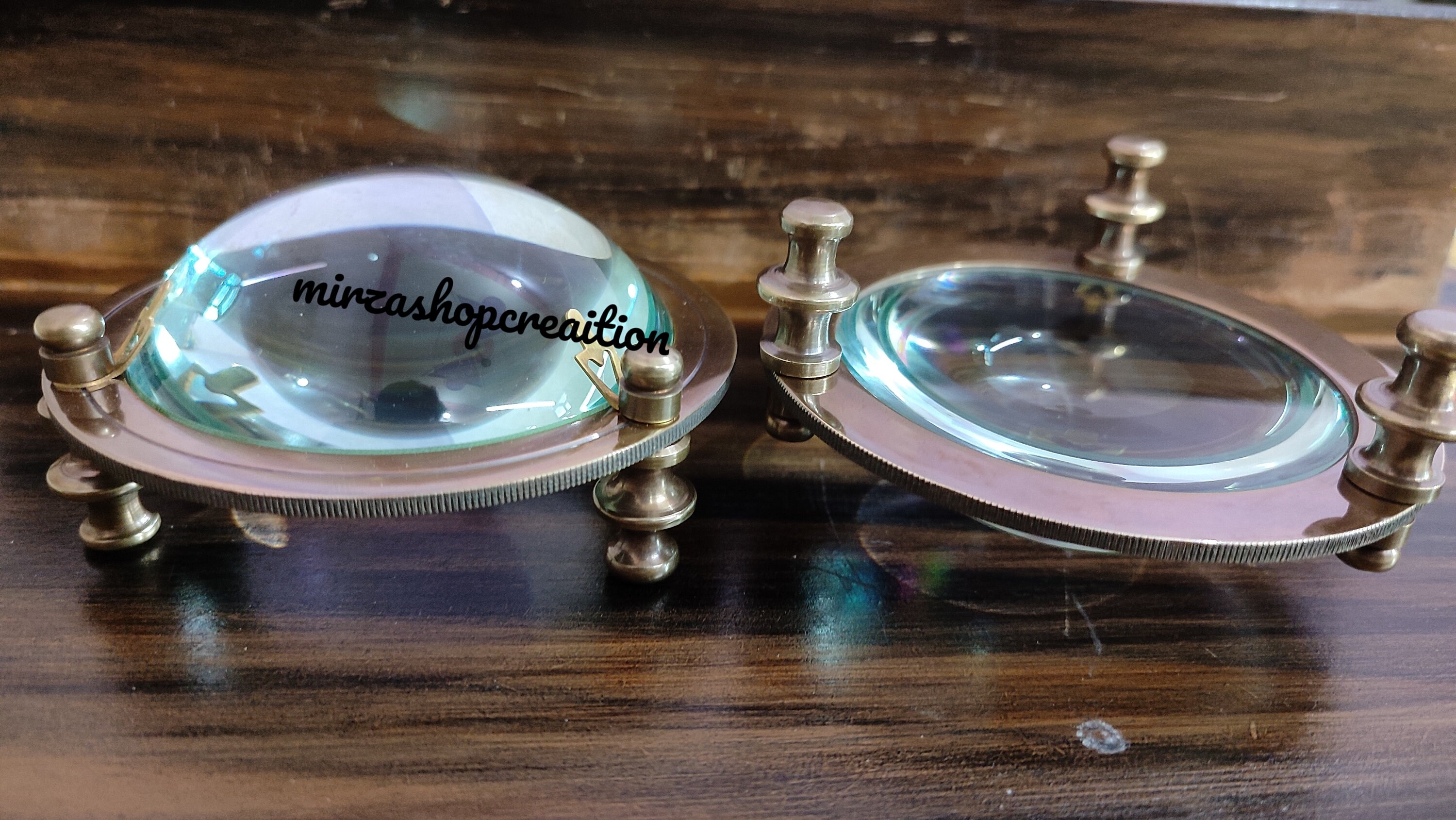 Brass Nautical Desk Magnifying Glass, Office Decorative, Tabletop ...