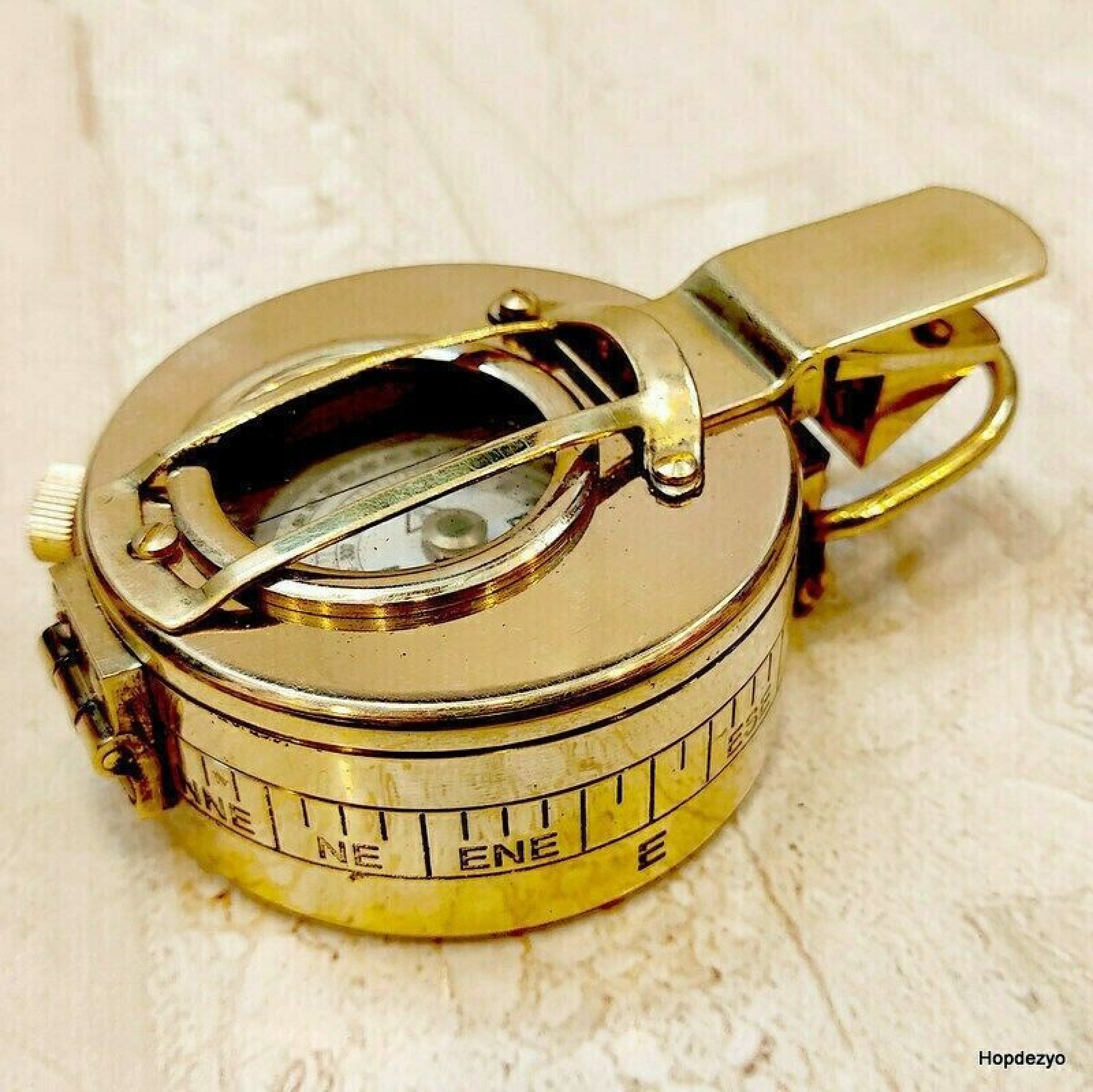 Brass Nautical Polish Military Compass Vintage Style Pocket Compass ...