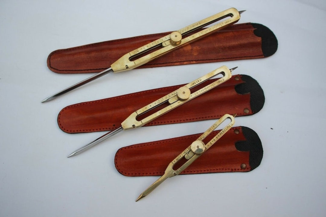 Brass Compass Proportional Set of 3 With Polished Solid Brass - Etsy