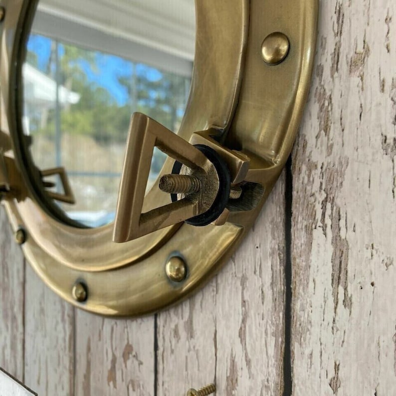 Antique Brass Nautical Maritime Ship Boat Window & Wall Mirror Porthole ...